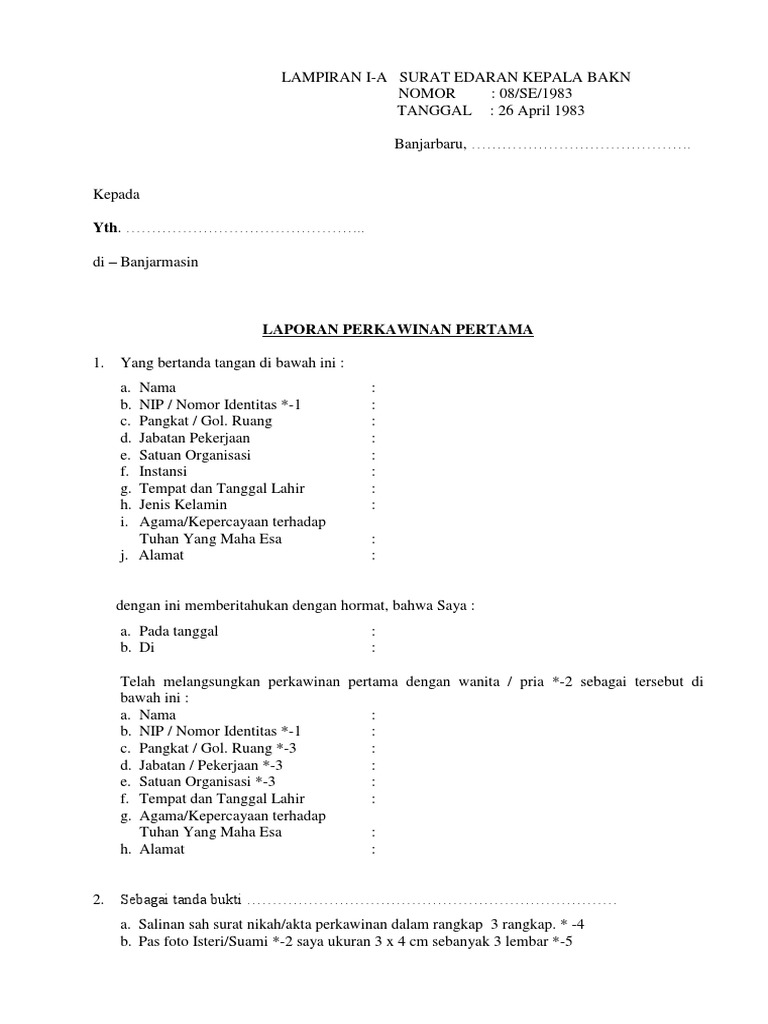 Lampiran Surat Edaran Kepala Badan Administrasi Kepegawaian Negara Nomor 08se1983 - Kumpulan ...
