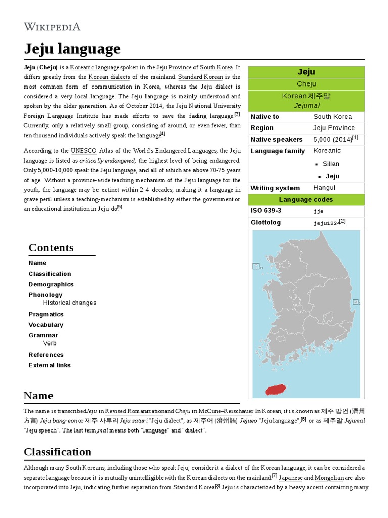 Jeju Language | PDF | Languages | Language Arts & Discipline