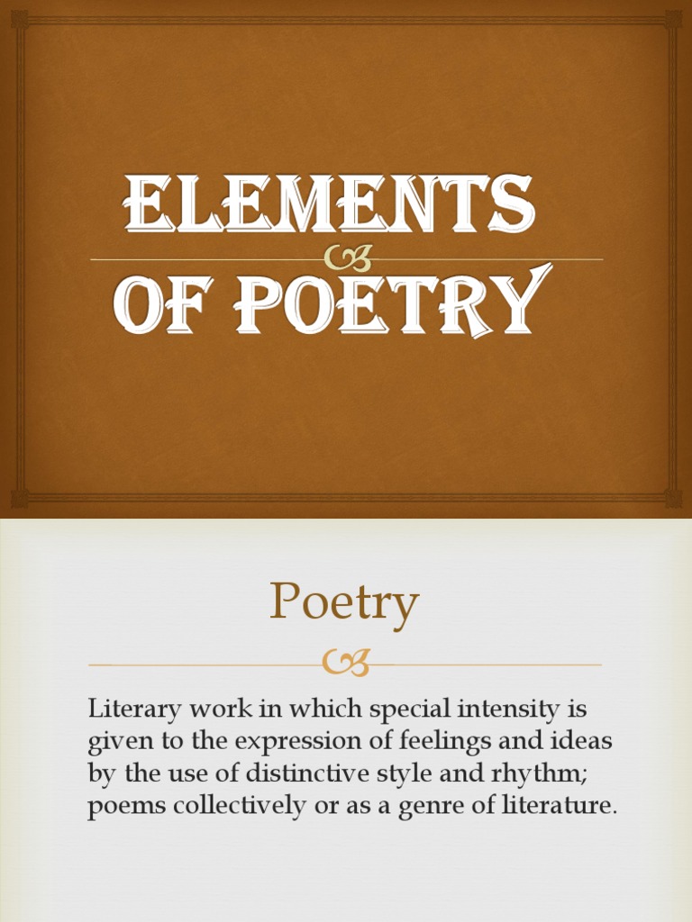 Elements of Poetry | PDF | Poetry
