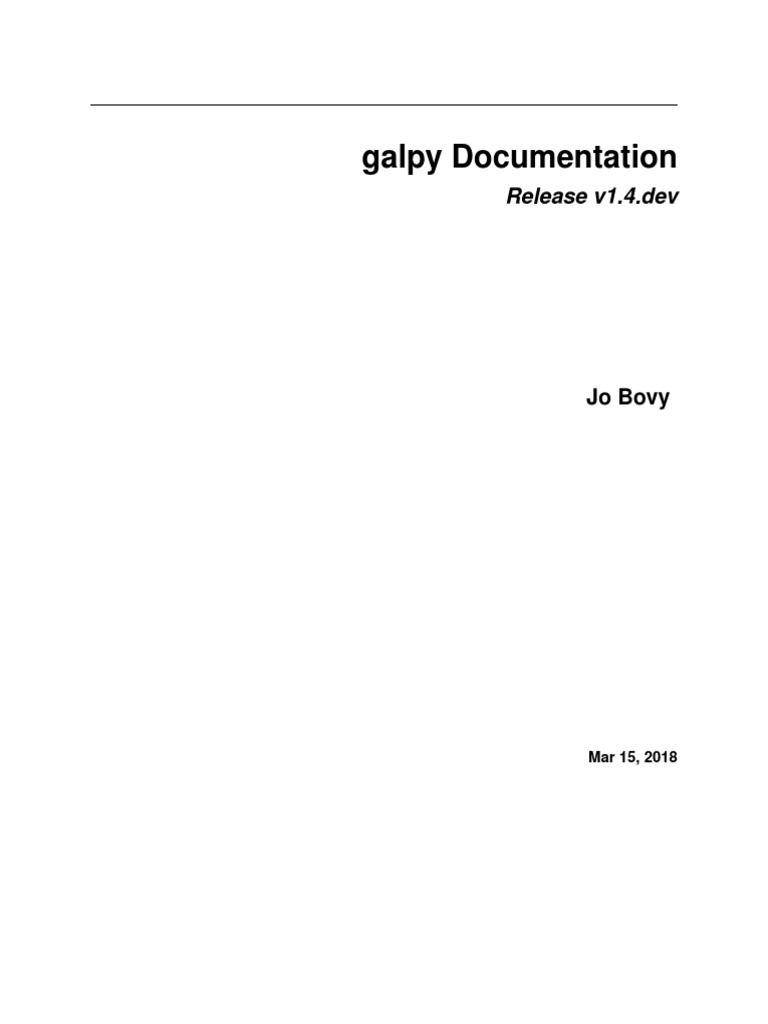 Galpy | PDF | Parameter (Computer Programming) | Library (Computing)