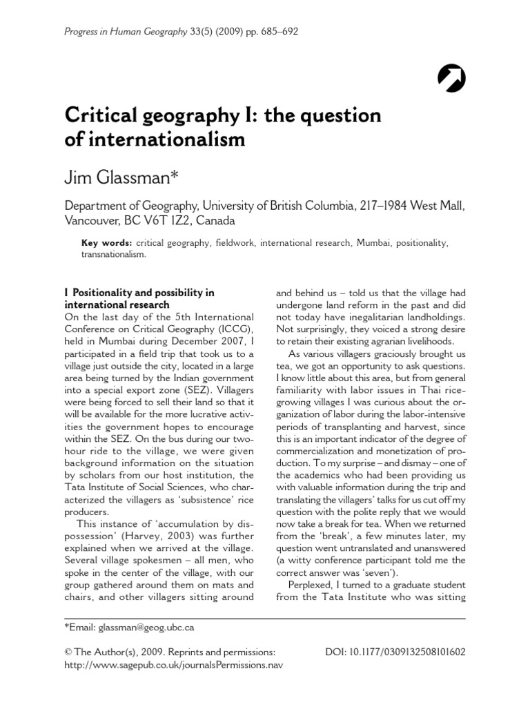 Critical Geography1 PDF | PDF | Non Governmental Organization | Geography