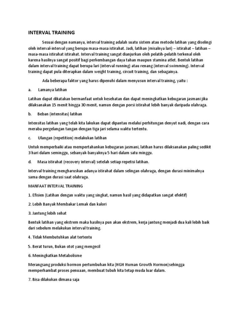 Interval Training | PDF
