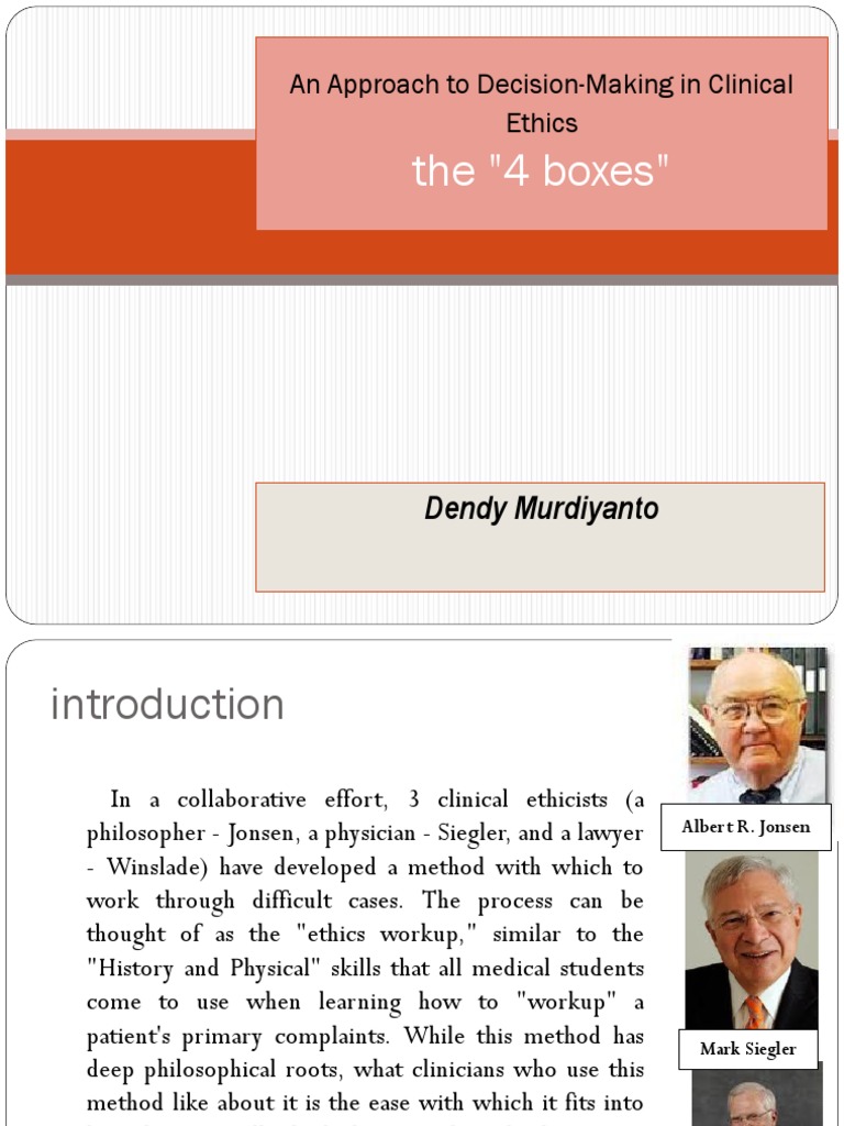 Clinical Ethics: The 4 Box Method | PDF | Self-Improvement