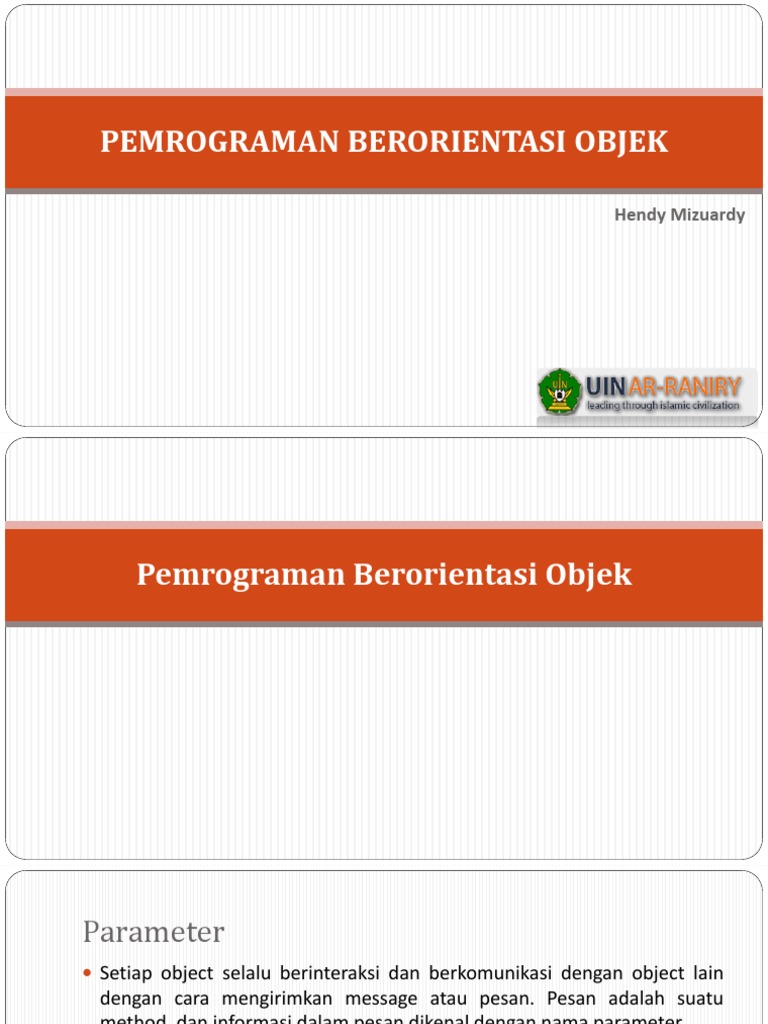 PBO - Dasar PBO - Parameter Dan Constructor | PDF