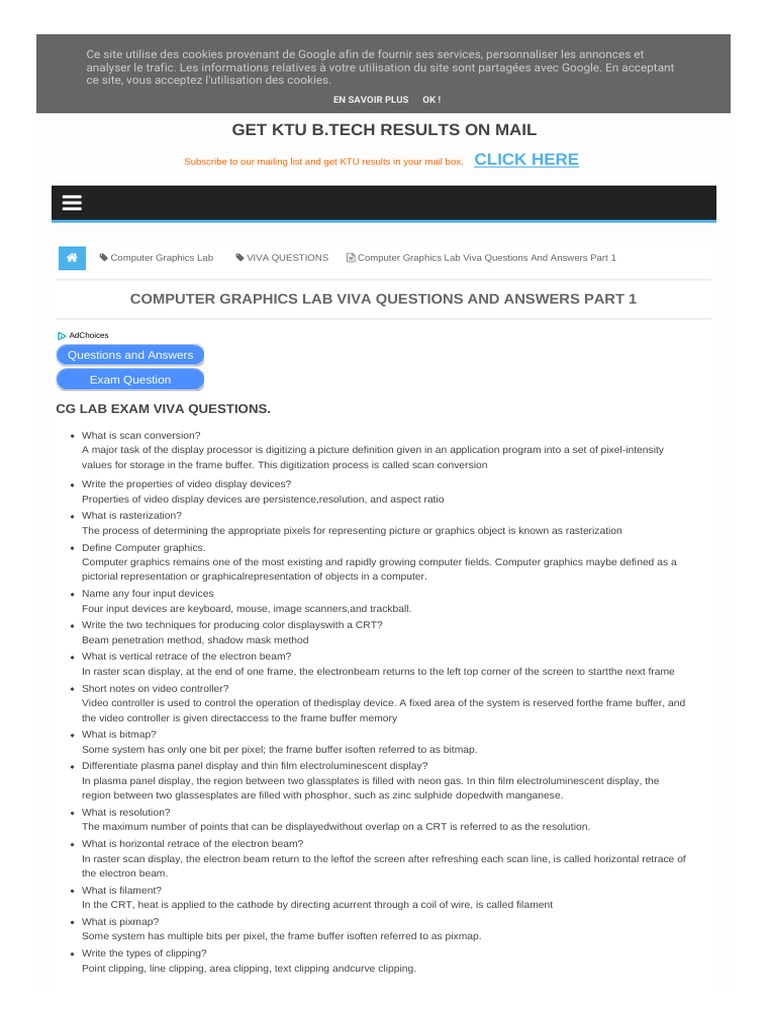 Computer Graphics Viva Lab | PDF | Cathode Ray Tube | Video