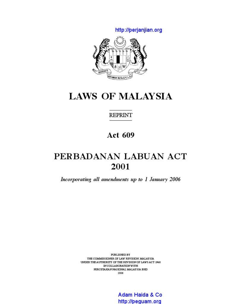 Perbadanan Labuan Act 2001 Overview | PDF | Expense | Stocks