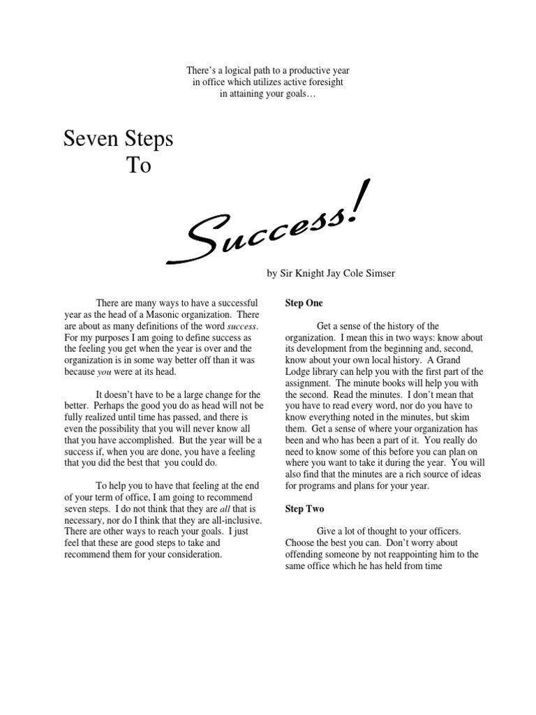 7 Steps To Success | PDF