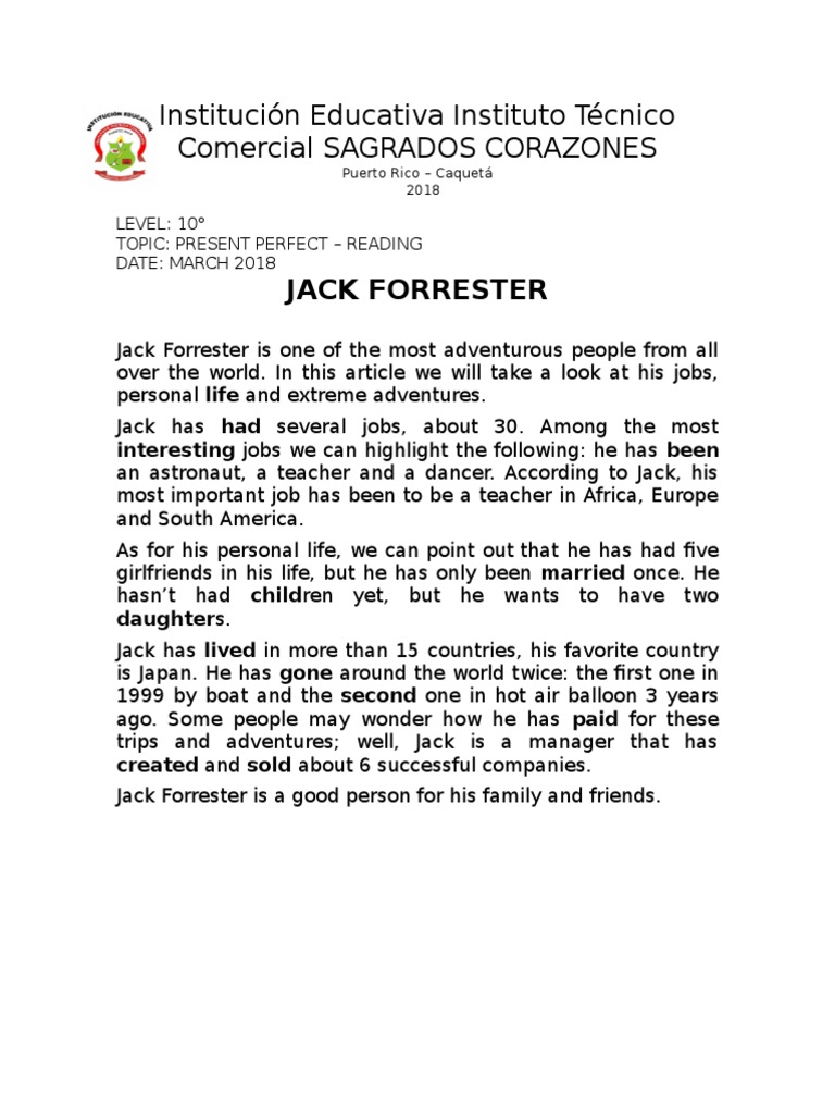 Jack Forrester - READING | PDF | Sports & Recreation
