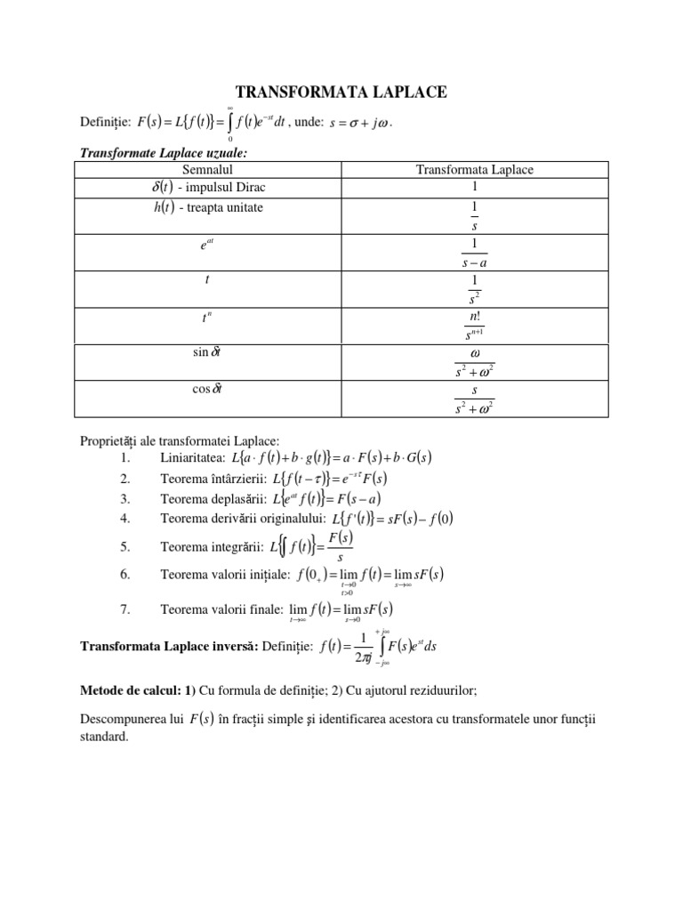 Transformata Laplace | PDF