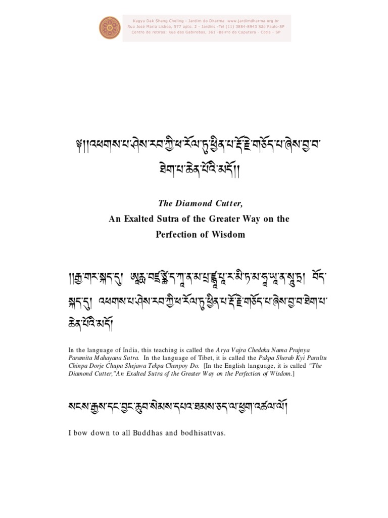 The Diamond Cutter | PDF | Bodhisattva | Enlightenment In Buddhism
