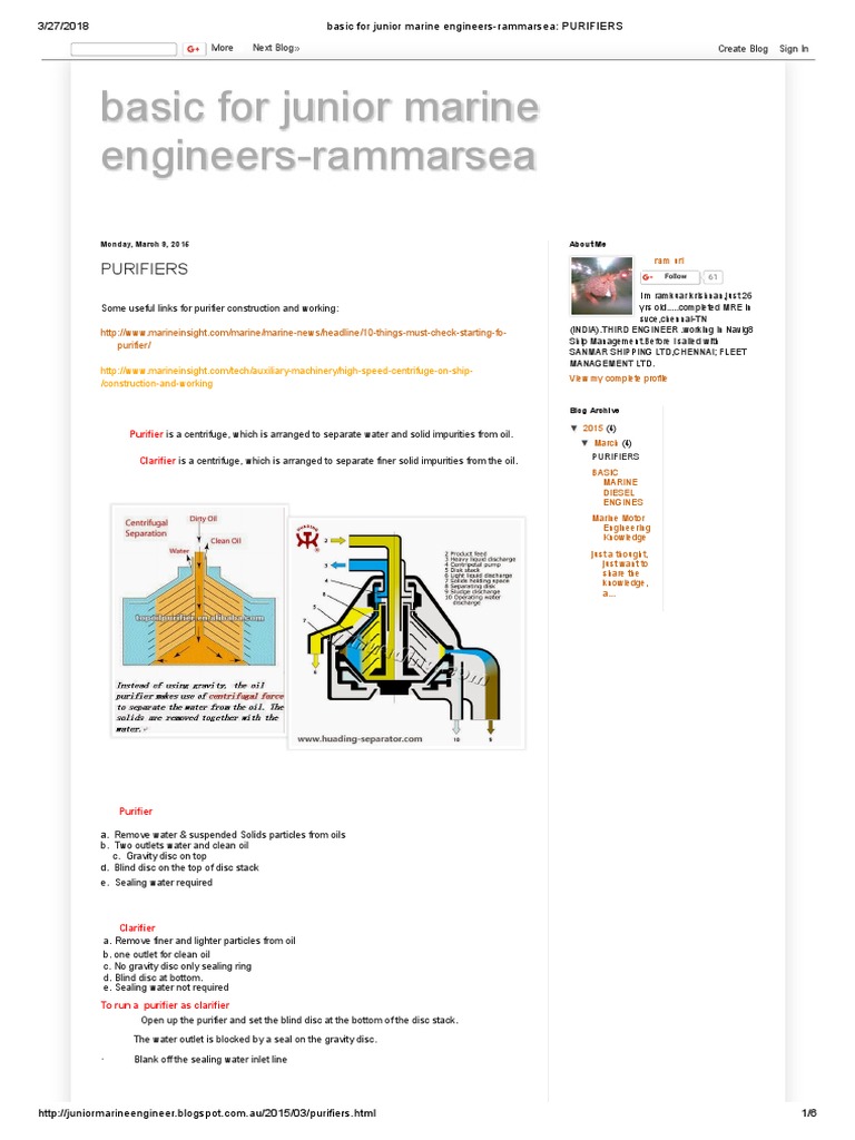 Marine Purifier Operation Guide | PDF | Valve | Fuel Oil