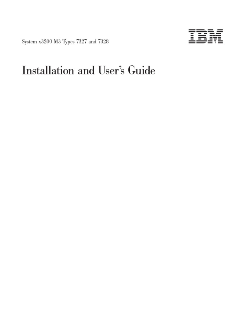 Installation and User's Guide: System x3200 M3 Types 7327 and 7328 | PDF | Alternating Current ...