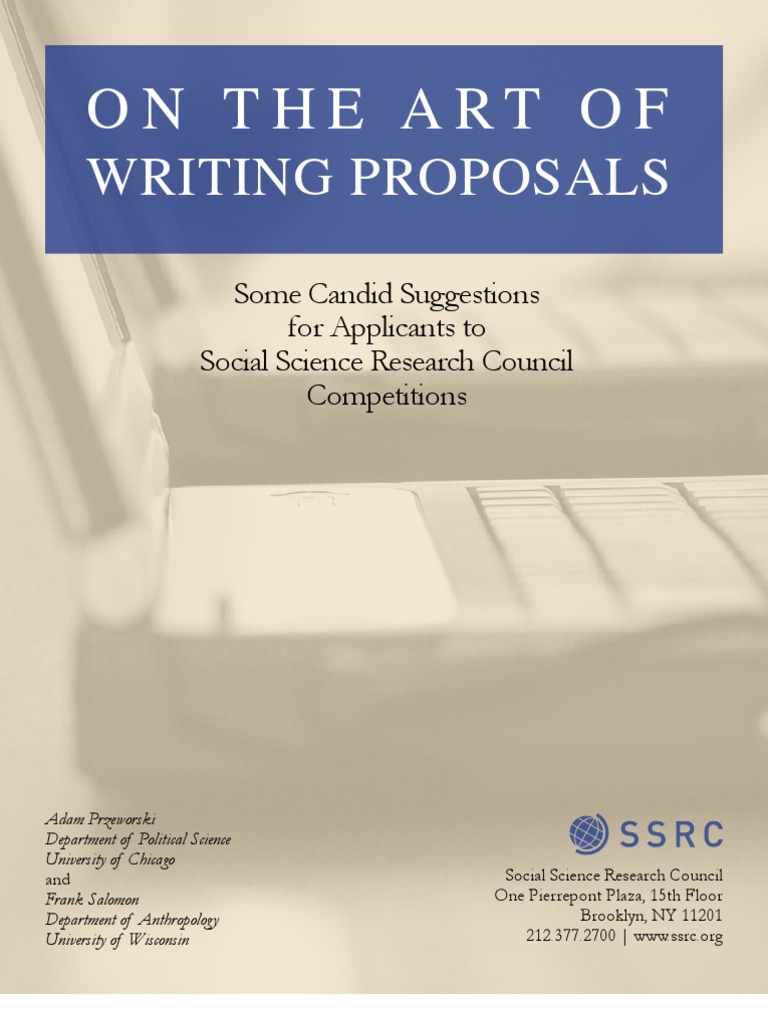 SSRC Art of Writing Proposals | PDF | Foreign Language Studies