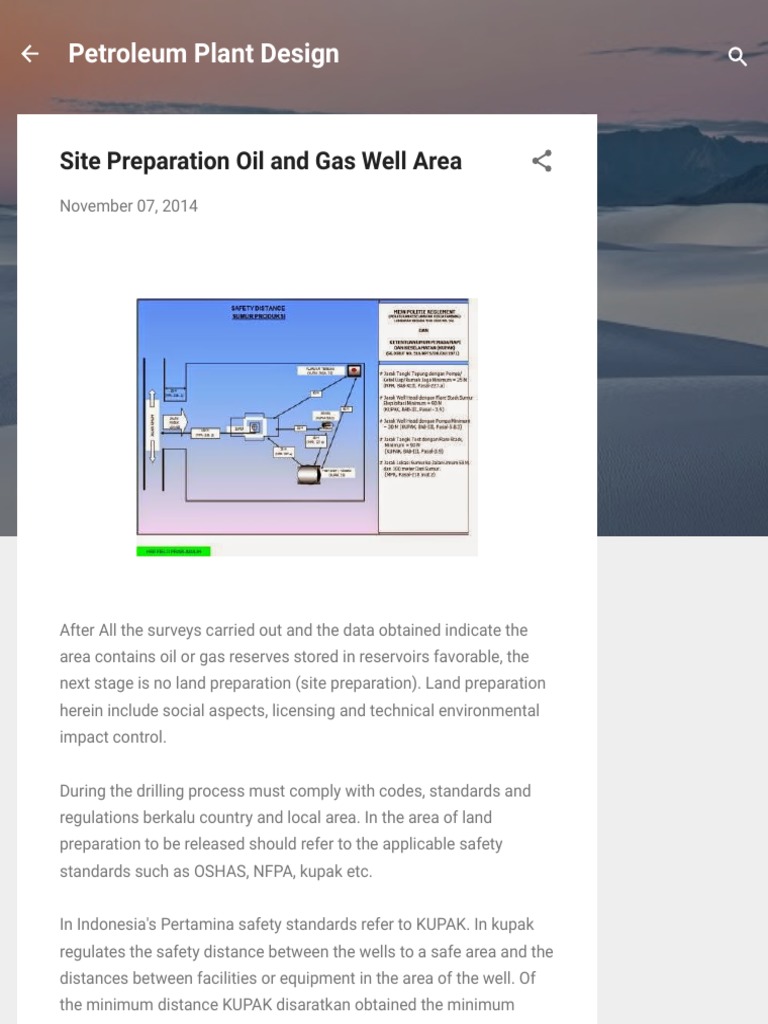 Site Preparation Oil and Gas Well Area | PDF