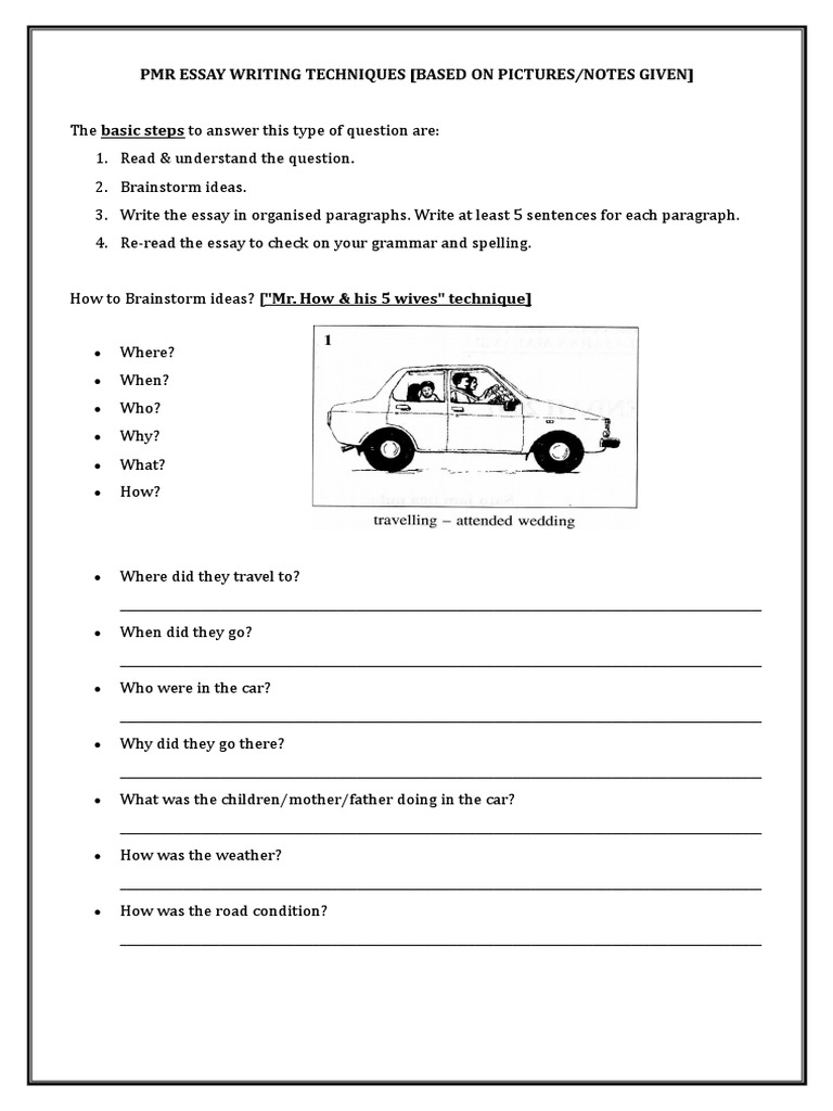 PMR Essay Writing Techniques | PDF | Language Arts & Discipline ...