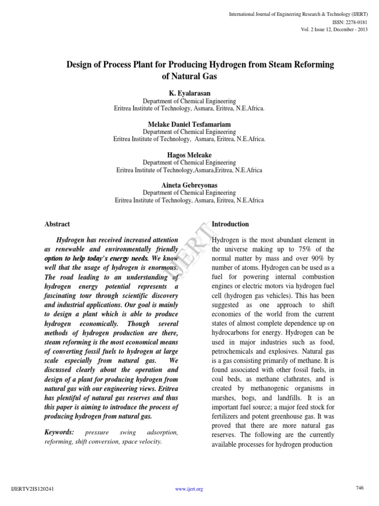 Hydrogen From SMR Process | PDF | Natural Gas | Hydrogen