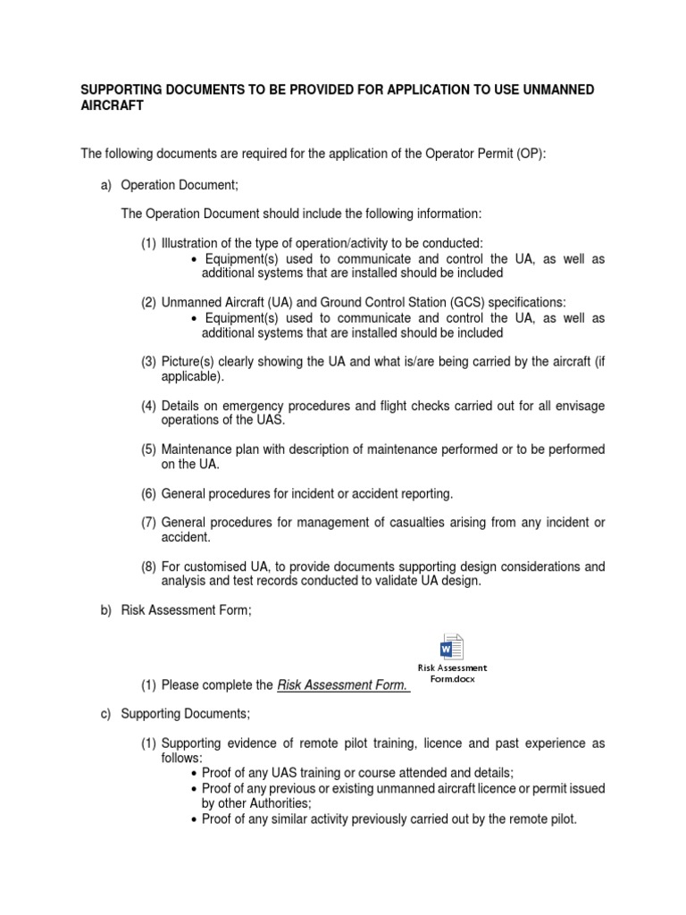 Application Requirements for an Operator Permit to Use Unmanned ...