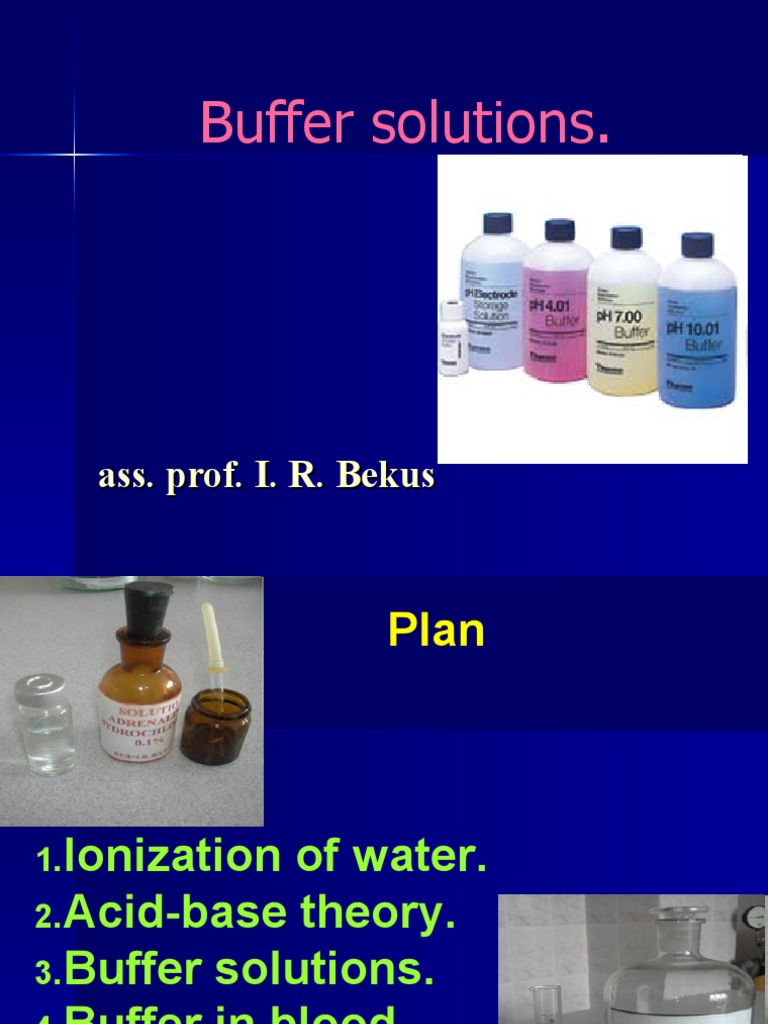 Buffer Solutions.: Ass. Prof. I. R. Bekus | PDF | Acid | Buffer Solution