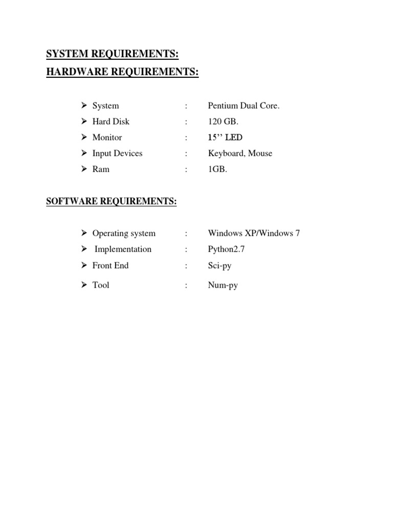 System Requirements: Hardware Requirements | PDF