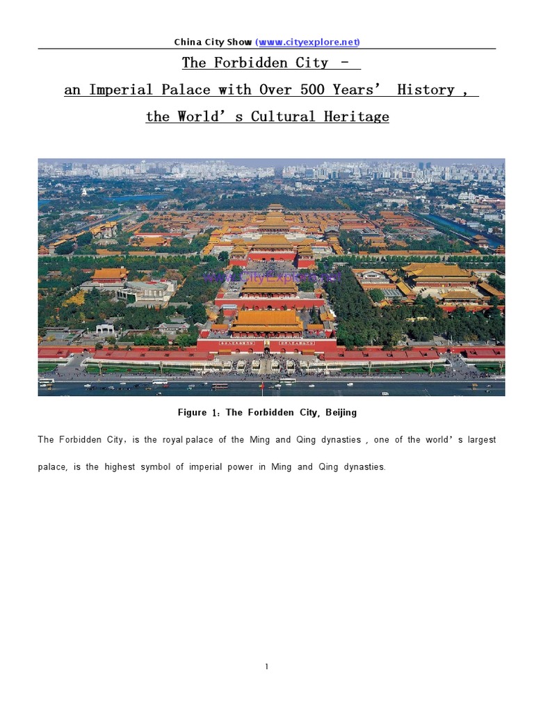 The Forbidden City - Beijing - China | PDF | Emperor Of China