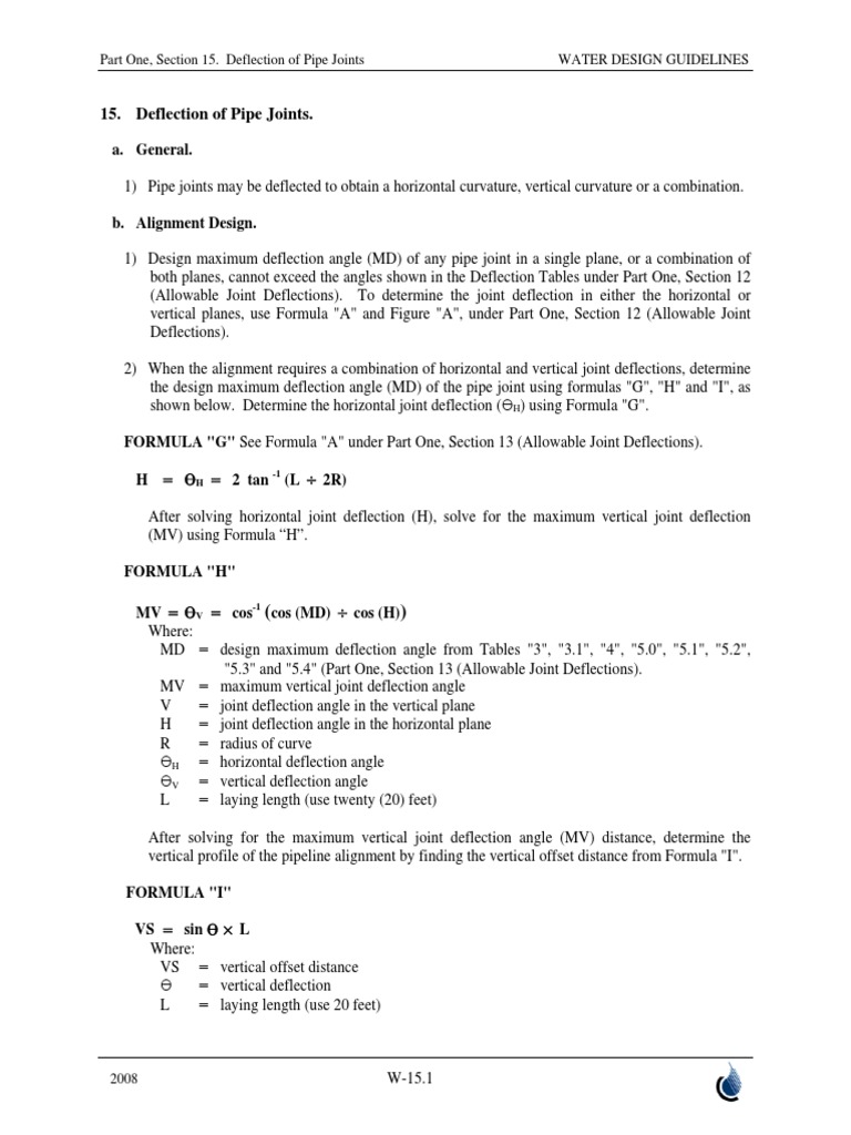 Deflection of Pipe Joints.: A. General | Download Free PDF ...