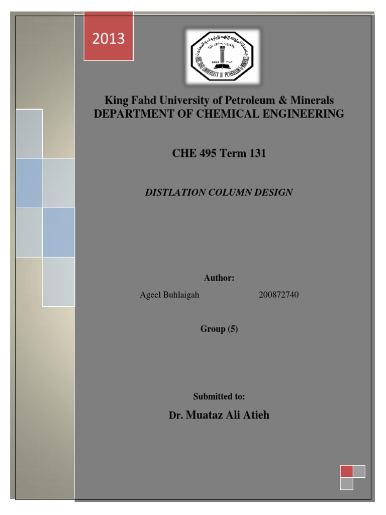 Distillation Column Design | PDF | Distillation | Unit Operations