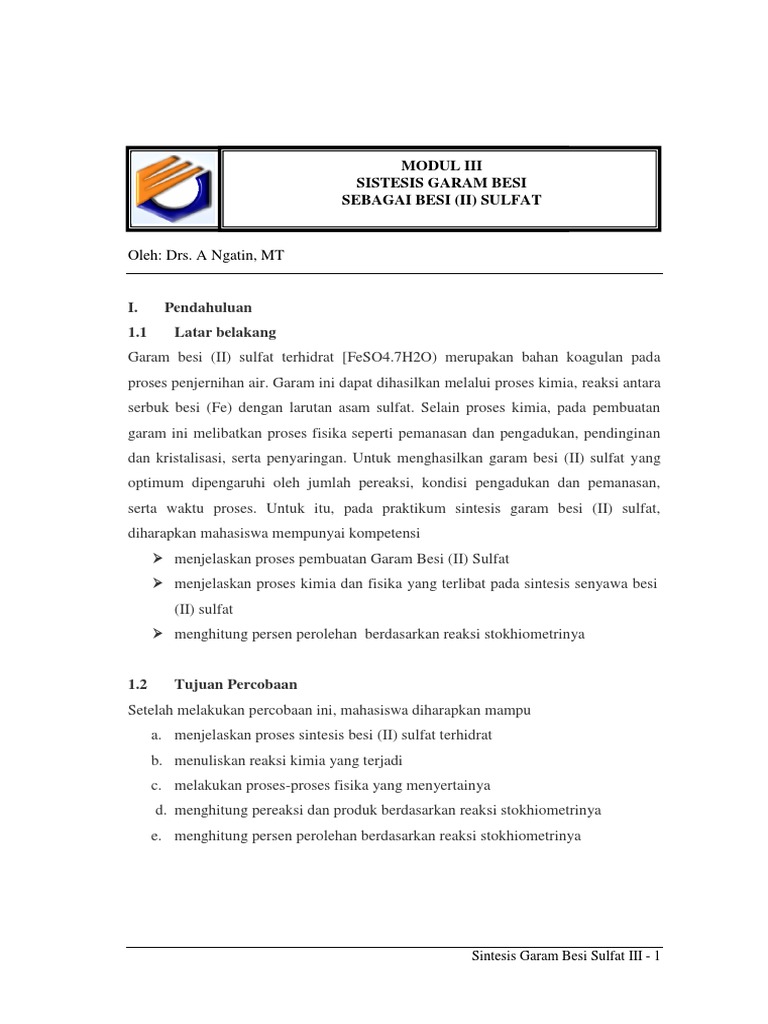 Modul III Besi Sulfat | PDF