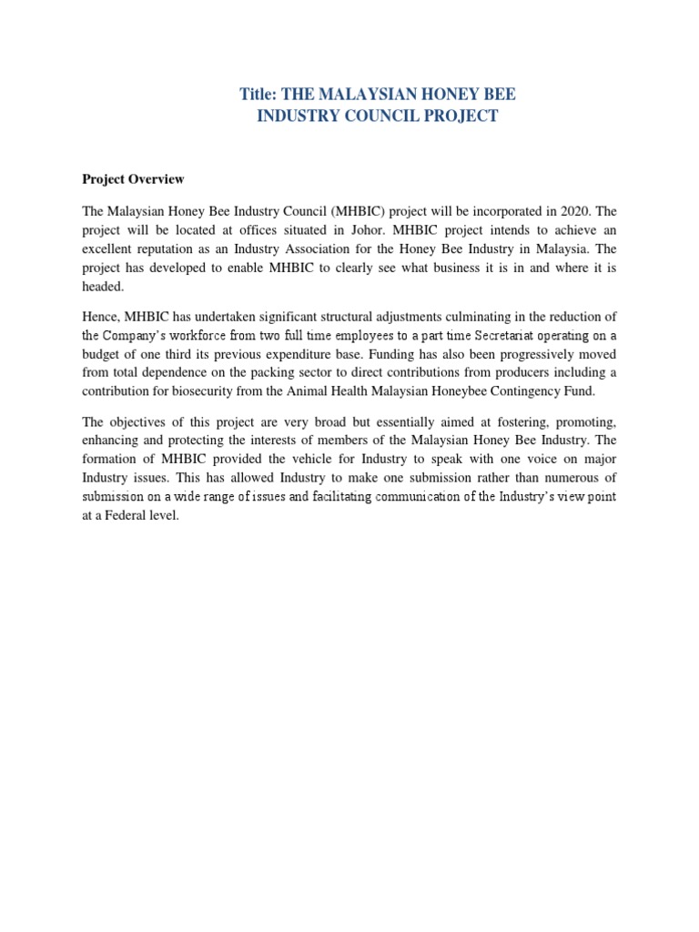 Malaysian Honey Bee Industry Project | PDF | Social Science