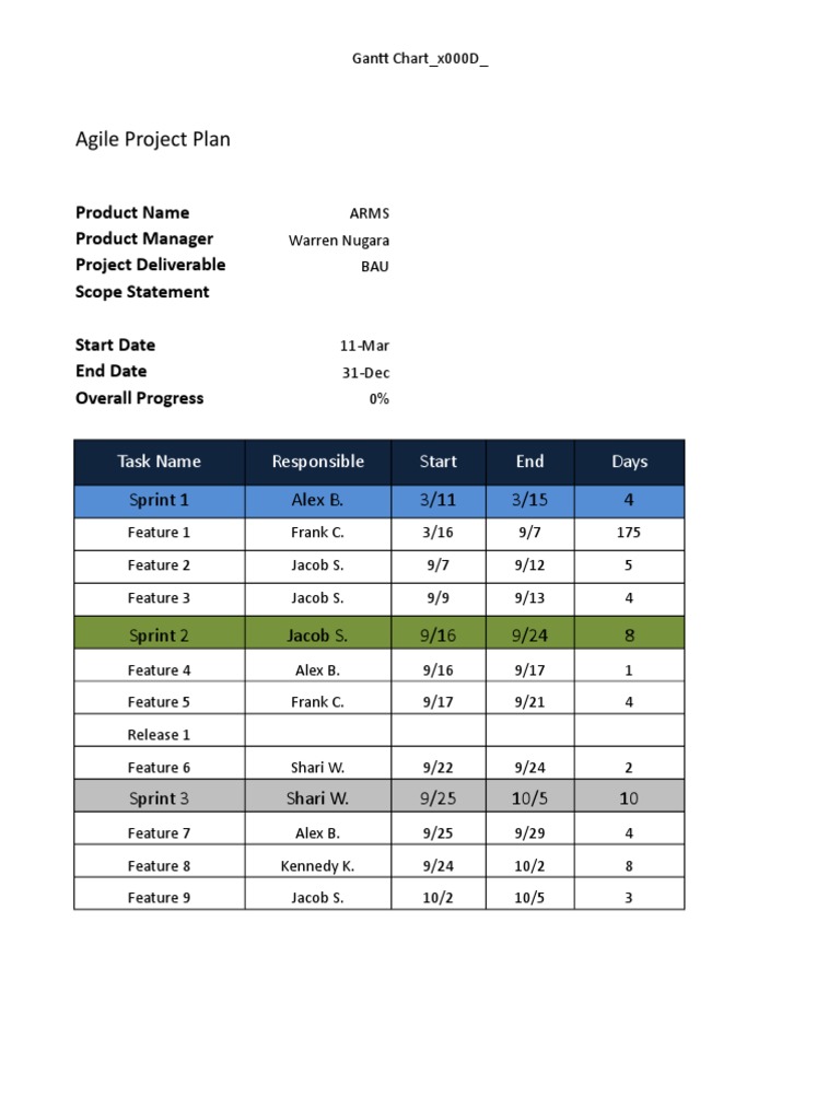 Agile Project Plan Template | PDF