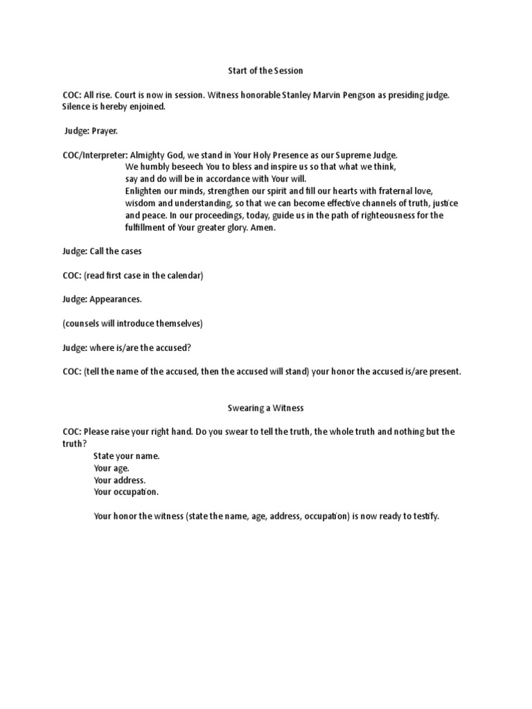 Clerk of Court Script | PDF