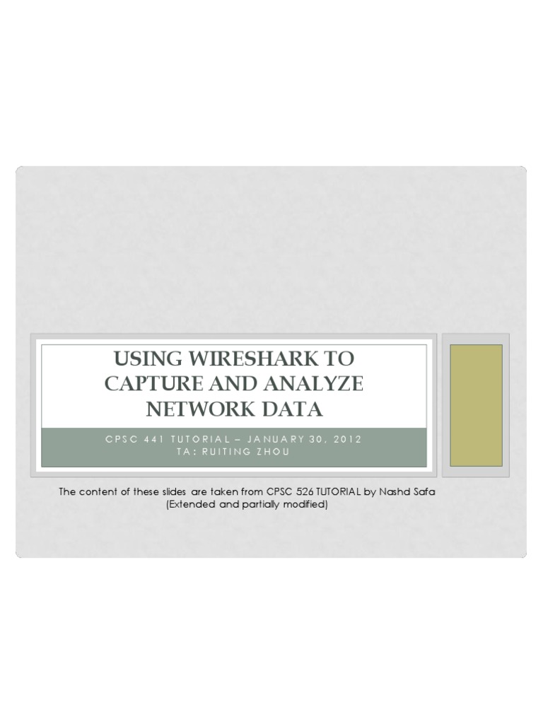 Using Wireshark To Capture and Analyze Network Data | PDF | Port (Computer Networking ...