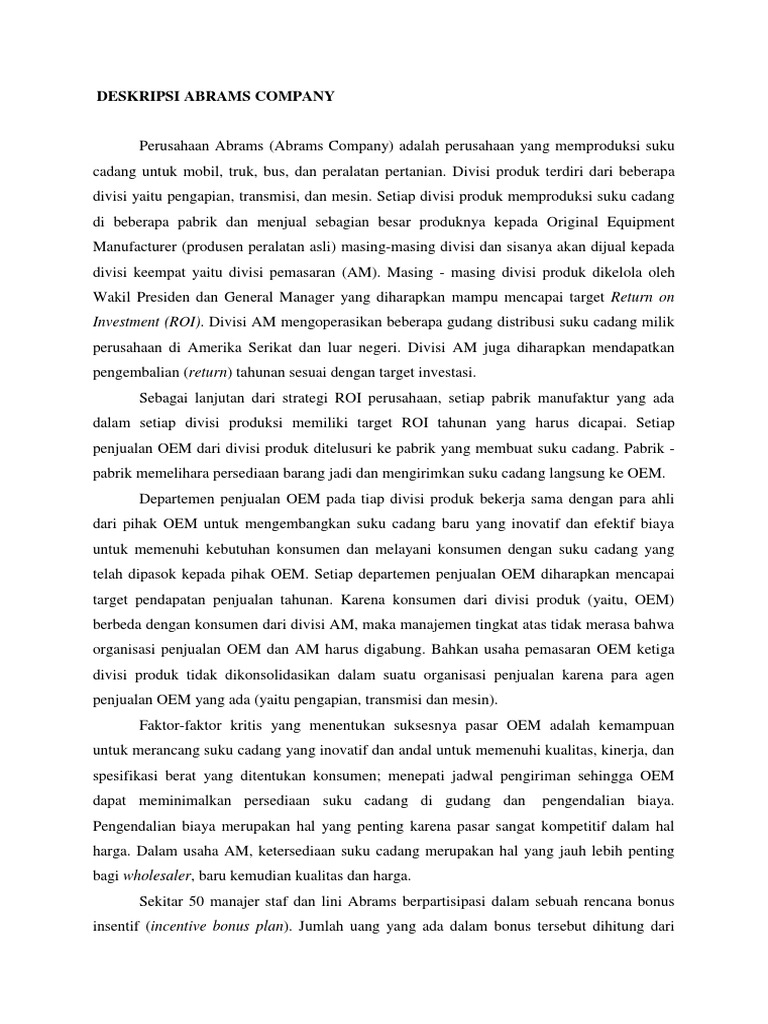 Kasus Abrams Company | PDF