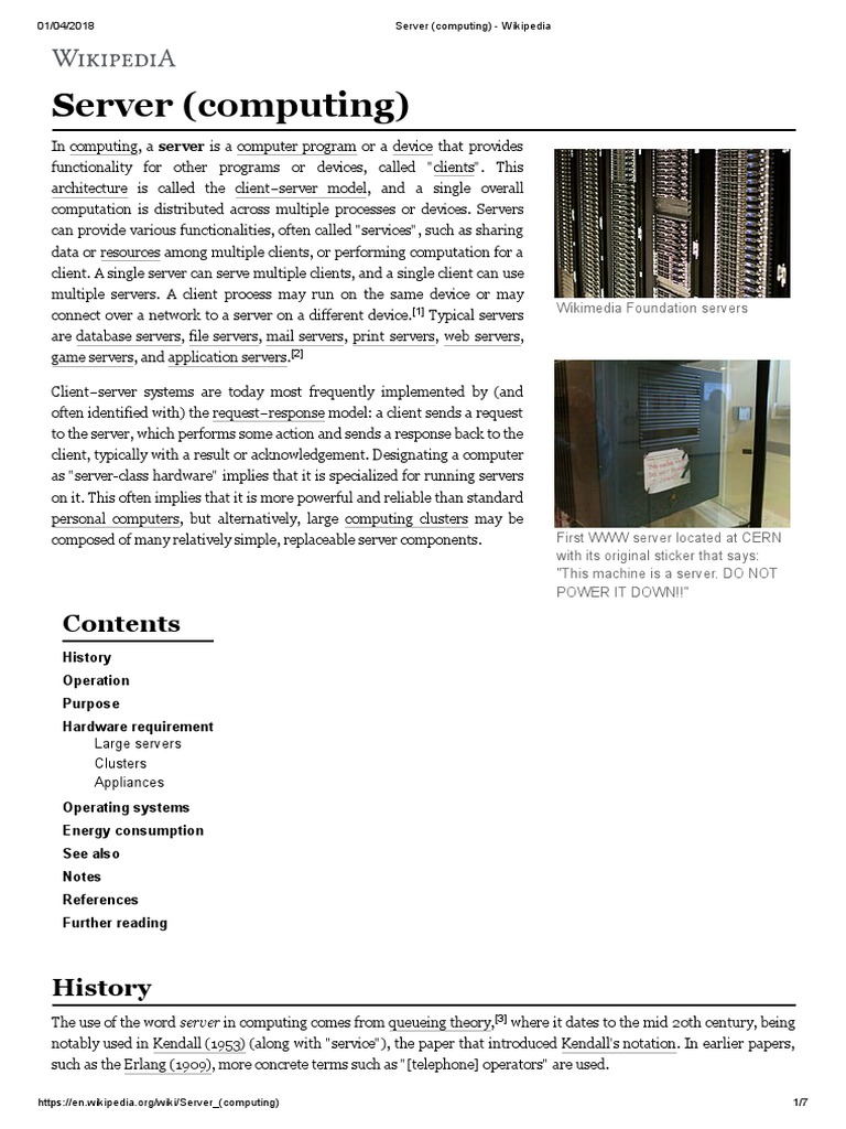 Server (Computing) : Wikimedia Foundation Servers | PDF | Server ...