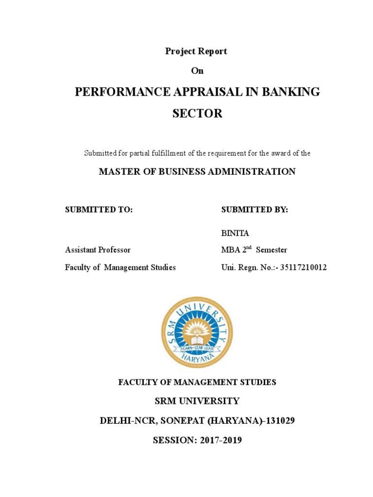 Performance Appraisal in Banking Sector: Project Report On | PDF ...