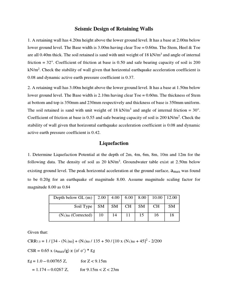 Geotech Tutorial Phase-2 | PDF | Geotechnical Engineering | Earthquakes