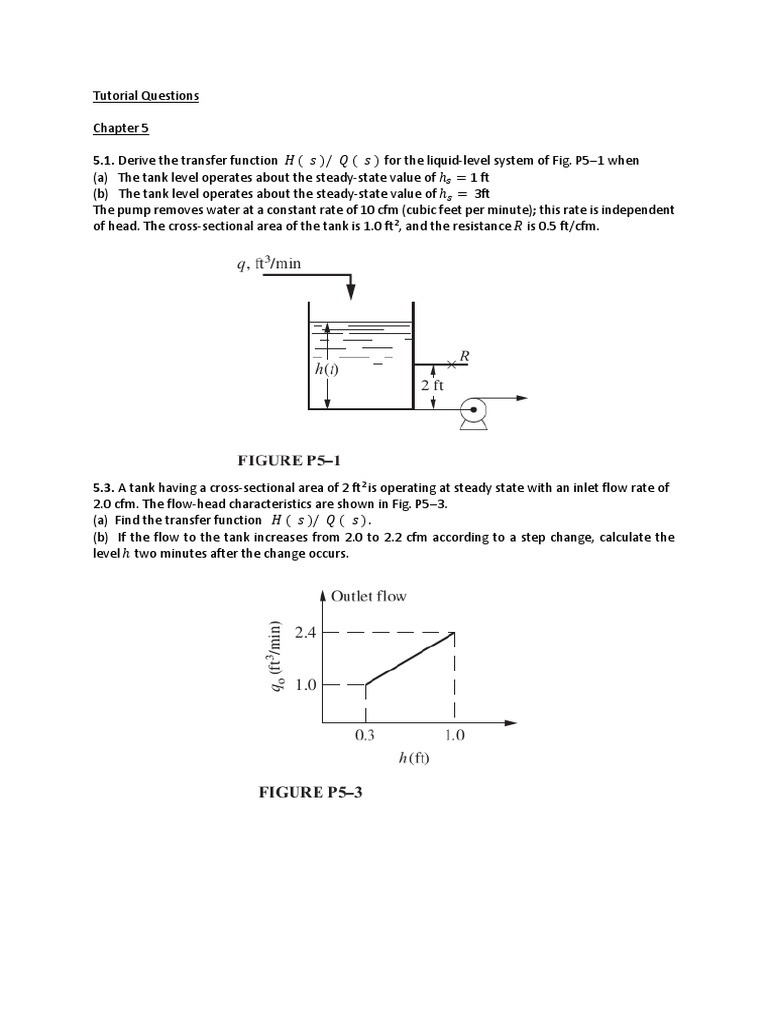 Liquid-Level System Transfer Functions | PDF | Teaching Methods & Materials