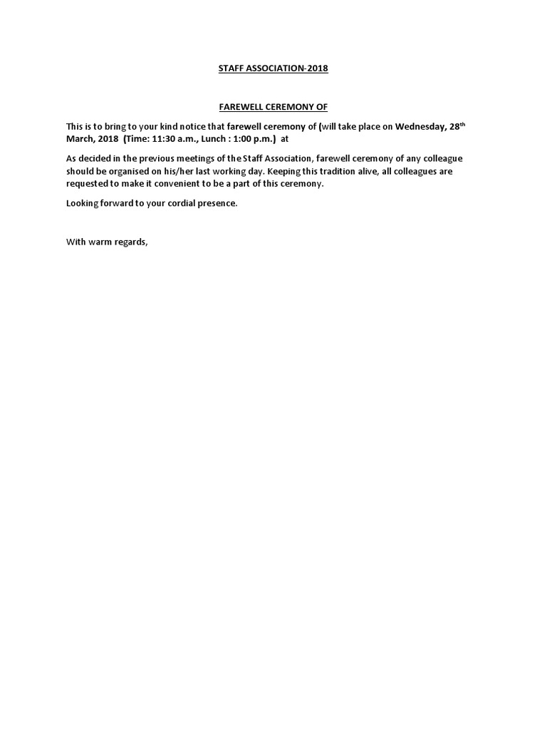 Farewell Ceremony | PDF