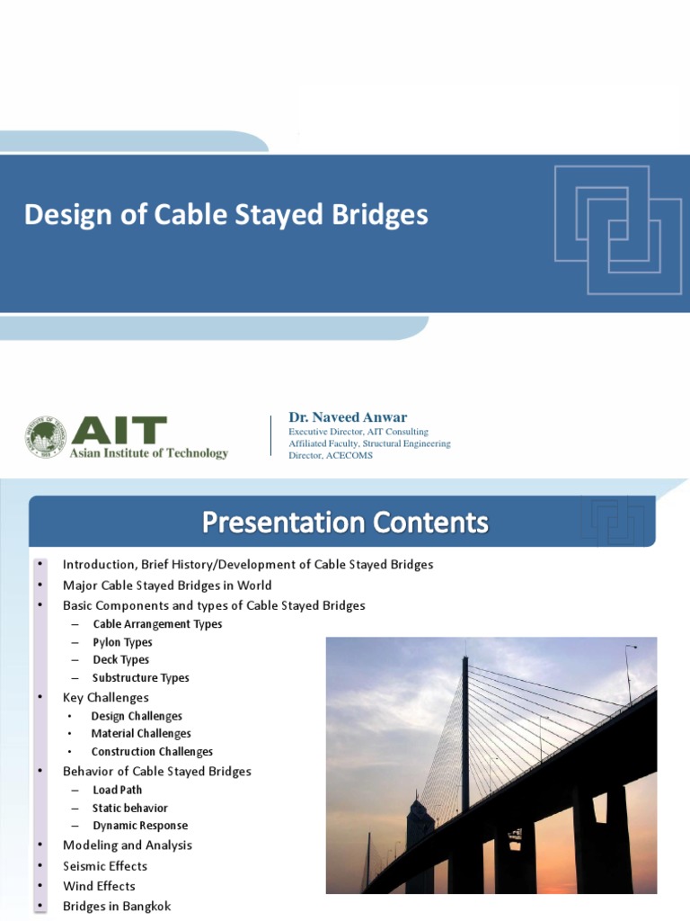 Design and Analysis of Cable-Stayed Bridges | PDF | Prestressed ...