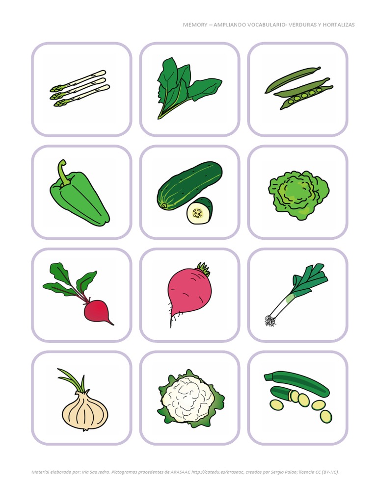 Memoria de Verduras para Imprimir | PDF