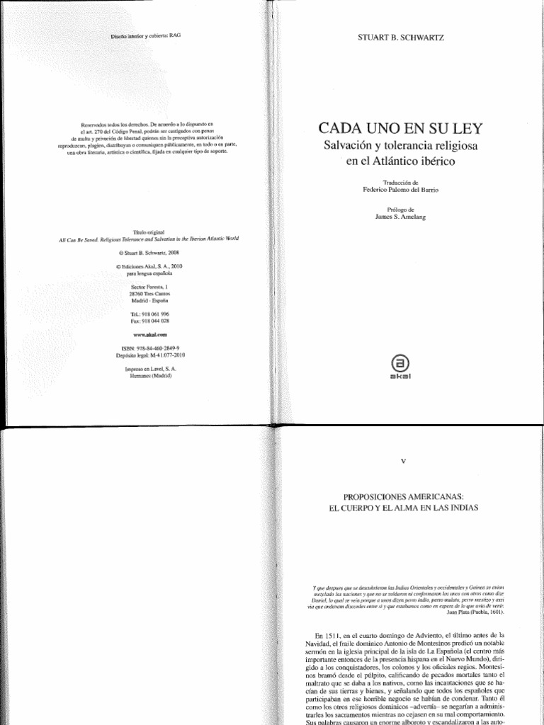 05 Stuart Schwartz - Cada Uno en Su Ley | PDF | Inquisición española ...