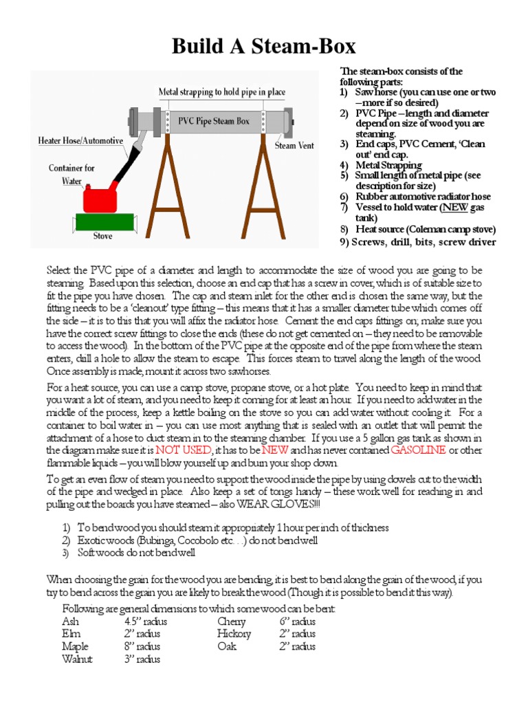 Build A Steam-Box: Not Used NEW Gasoline | PDF | Wood | Pipe (Fluid ...