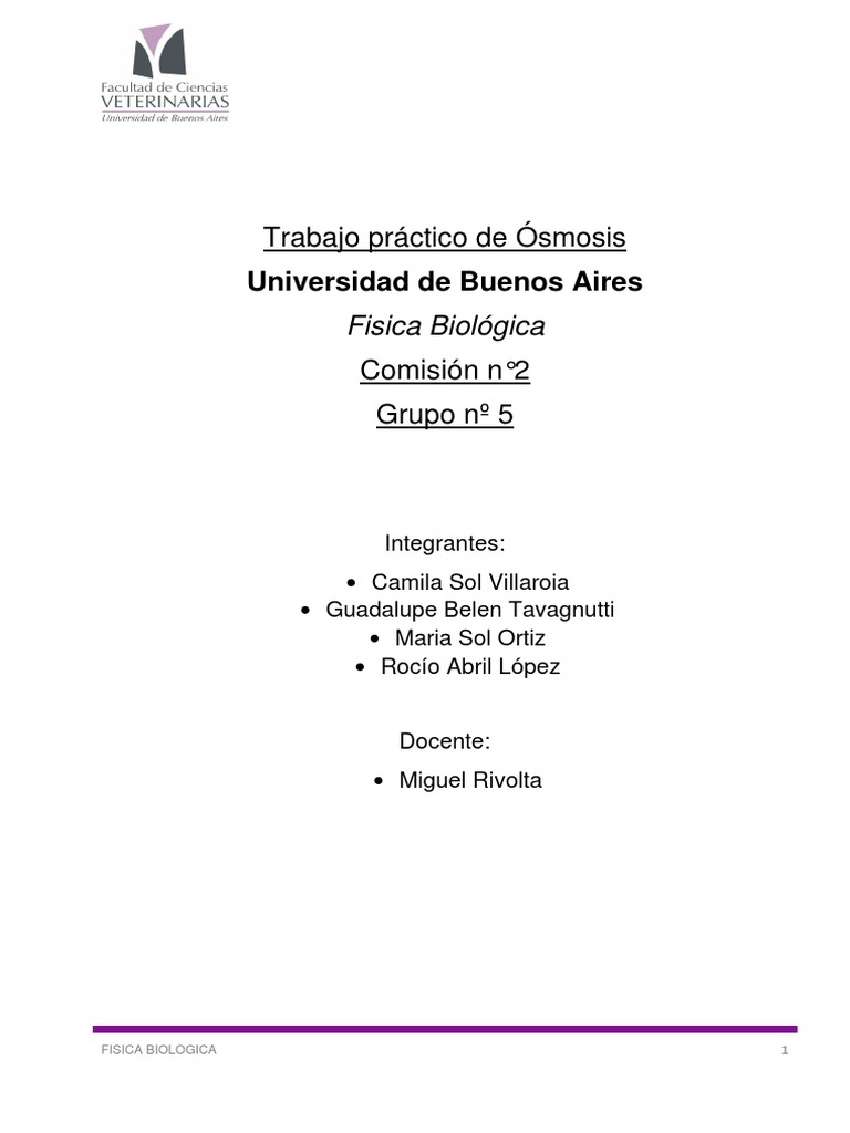 TP Osmosis | PDF | Diálisis | Ósmosis
