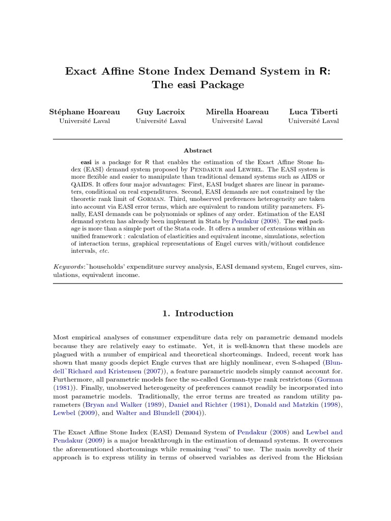 Easi PDF | PDF | Ordinary Least Squares | Demand