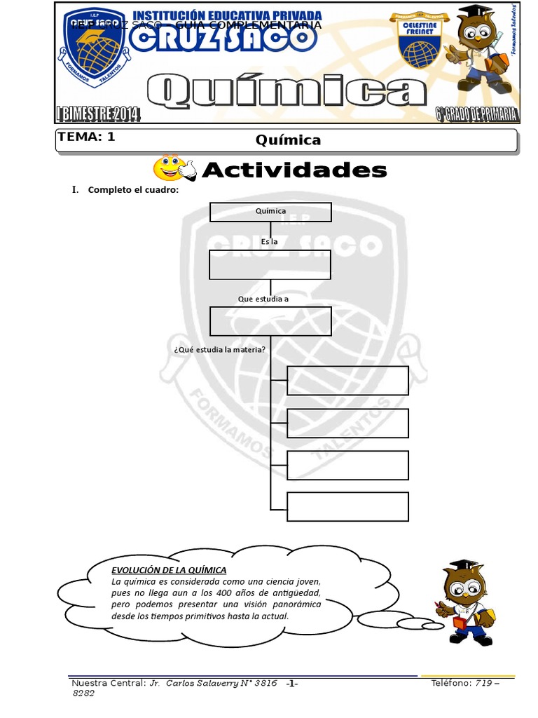Guía de Química para 6º Grado | PDF | Núcleo atómico | Protón