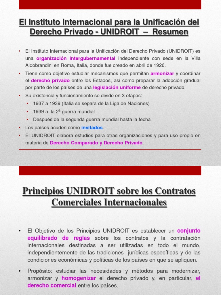 Qué es UNIDROIT y sus principios | PDF | El comercio internacional ...