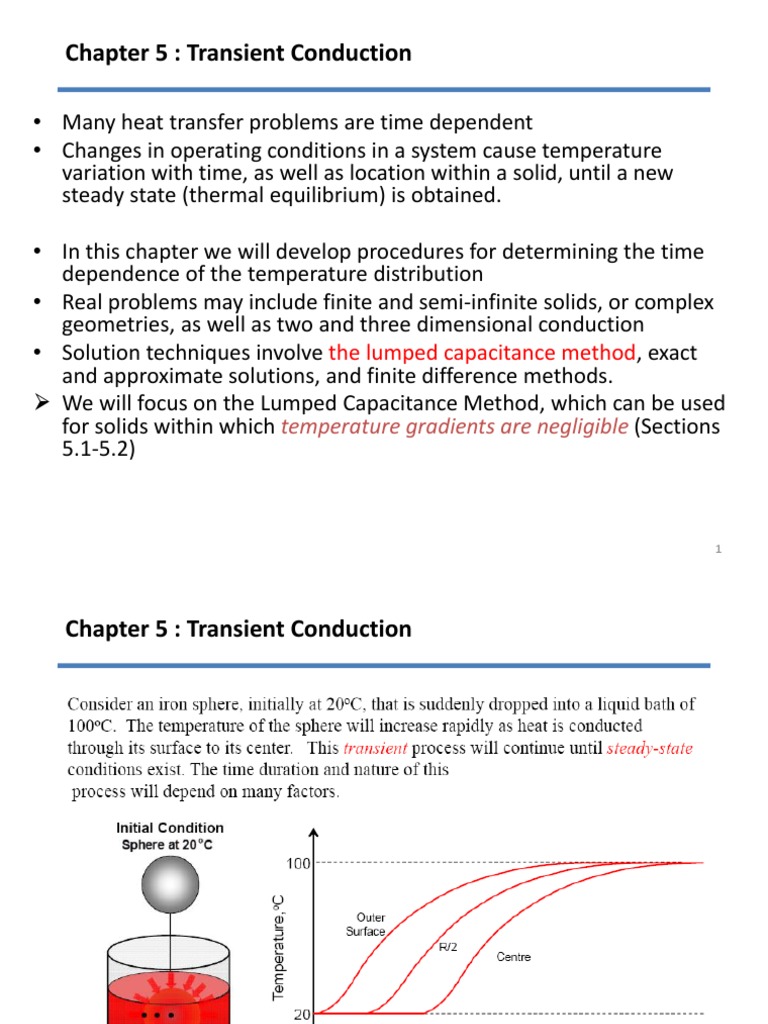 Chapter 5: Transient Conduction: The Lumped Capacitance Method | PDF ...