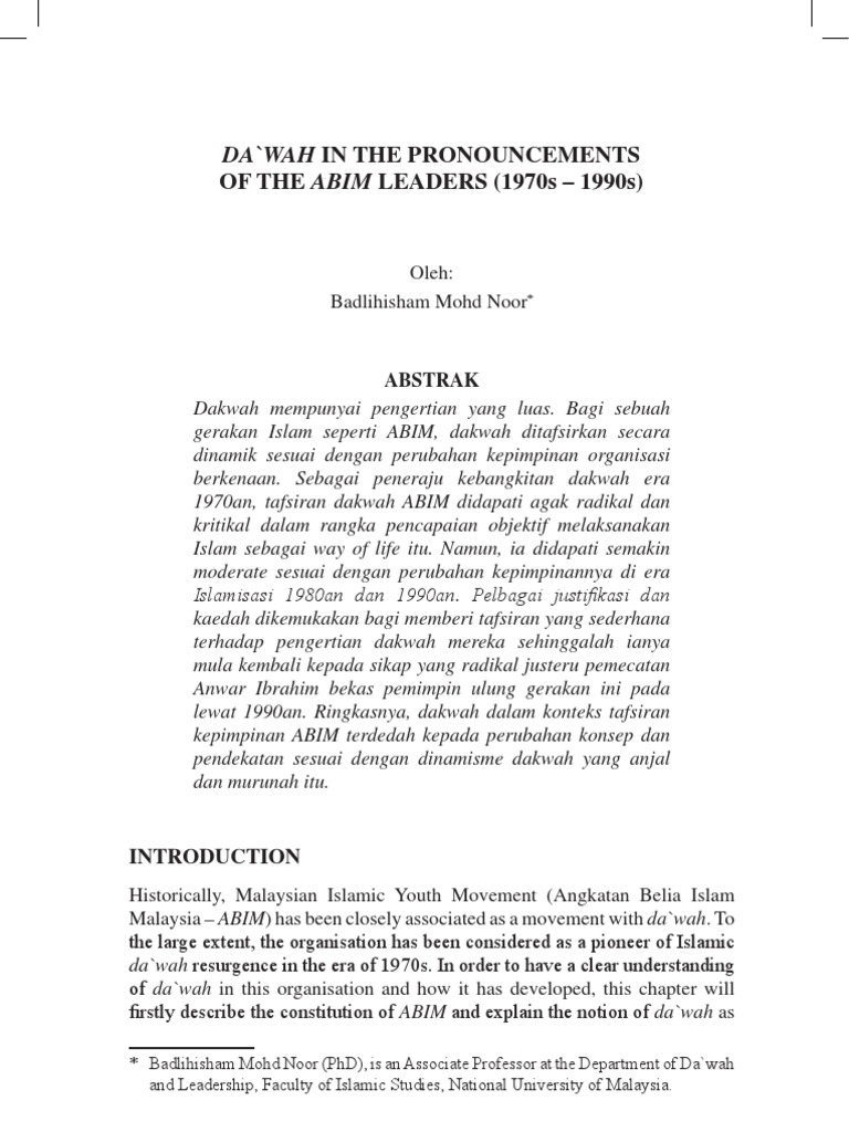 Dakwah ABIM - Badli | PDF | Muhammad | Sharia