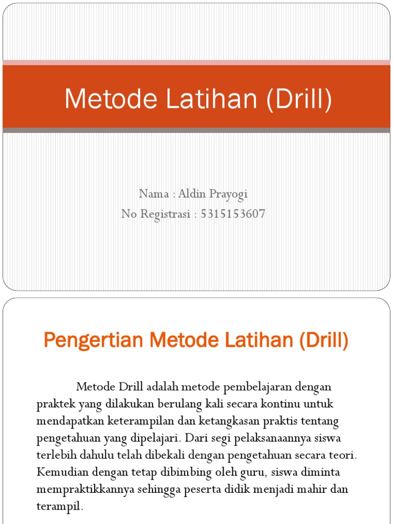Metode Latihan (Drill) | PDF