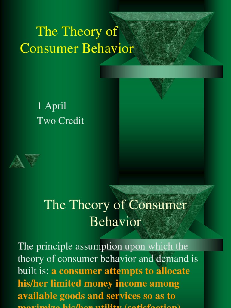Understanding Consumer Behavior Theory | PDF | Utility | Marginal Utility