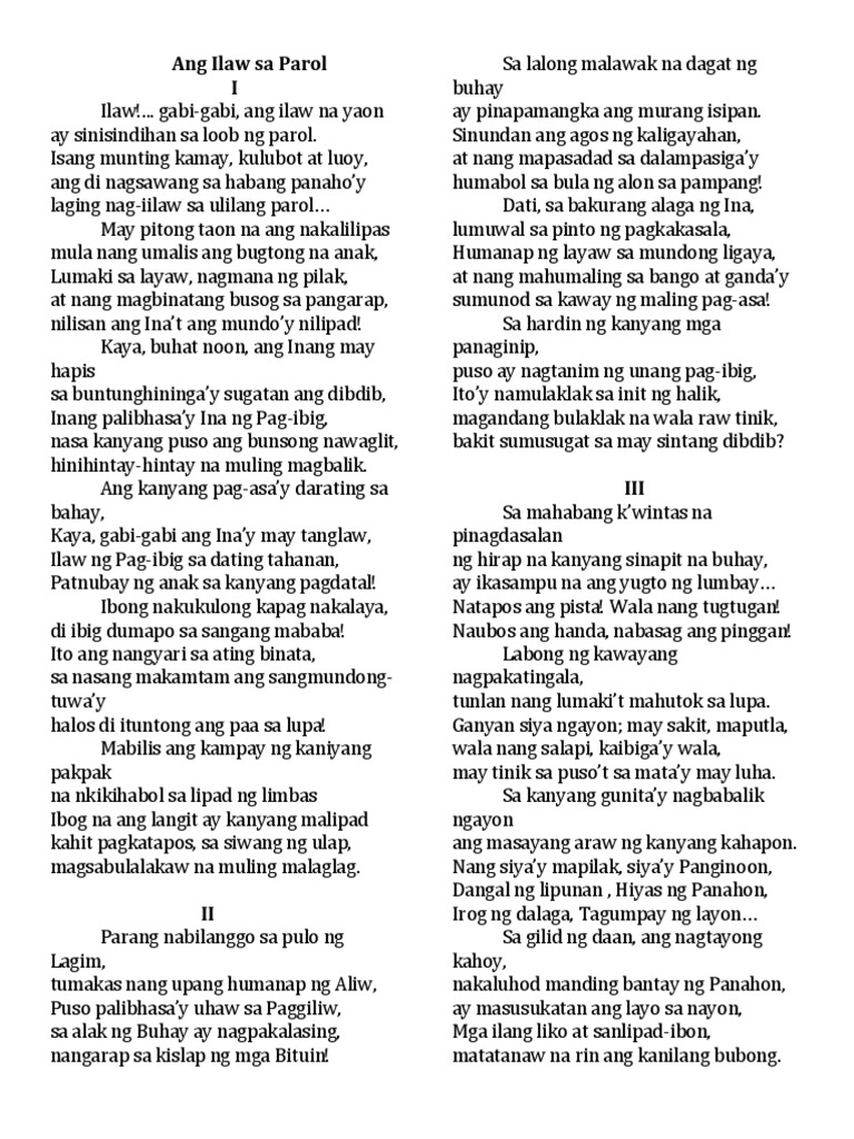 Ang Ilaw Sa Parol | PDF